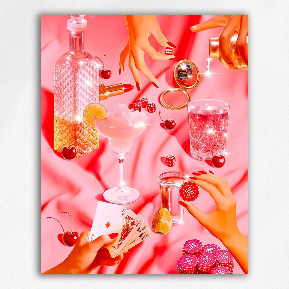 Pink Poker Paint by Number | Paint by Numbers for Adults | Paint by ...