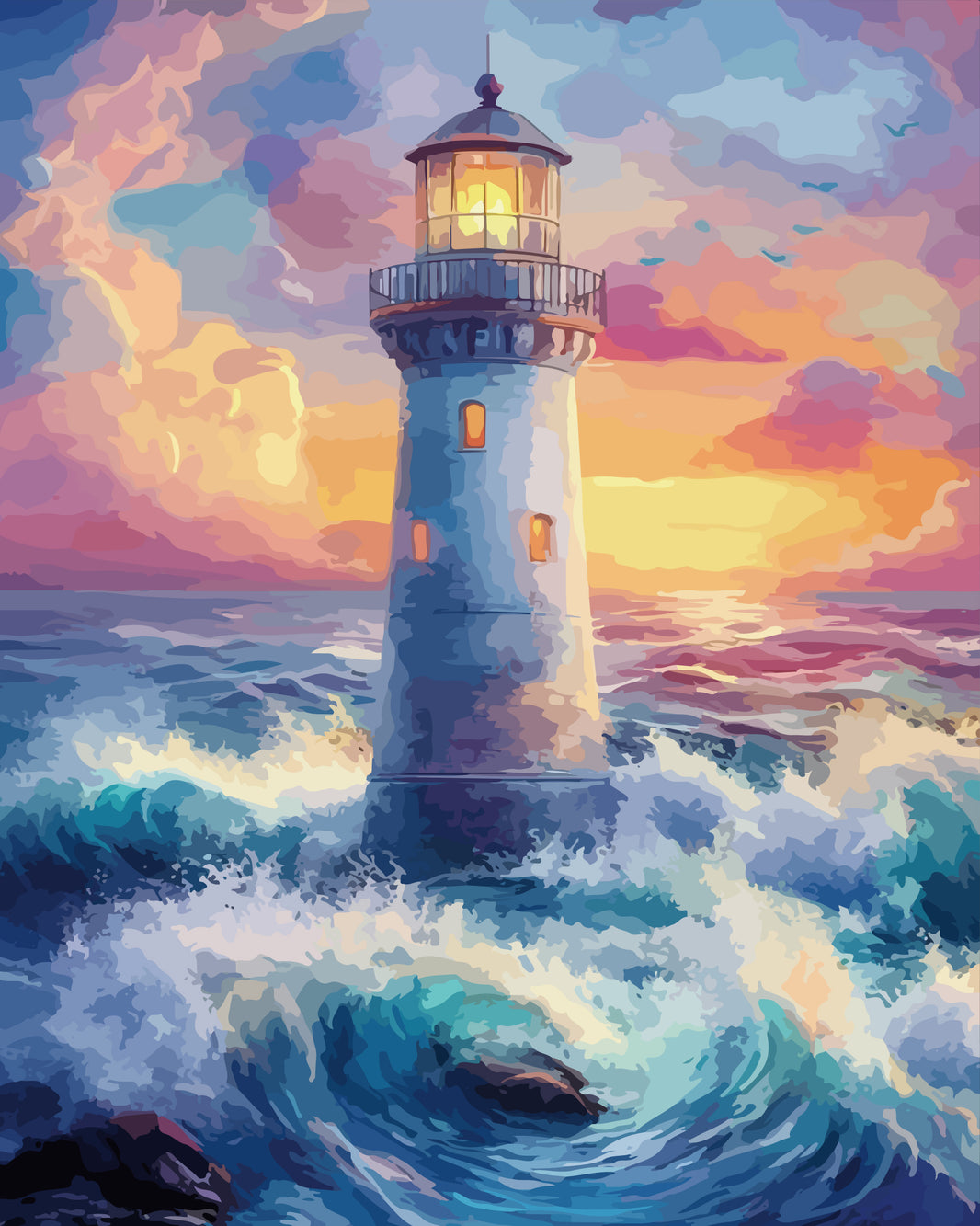 seascape paint by numbers – maikoo art