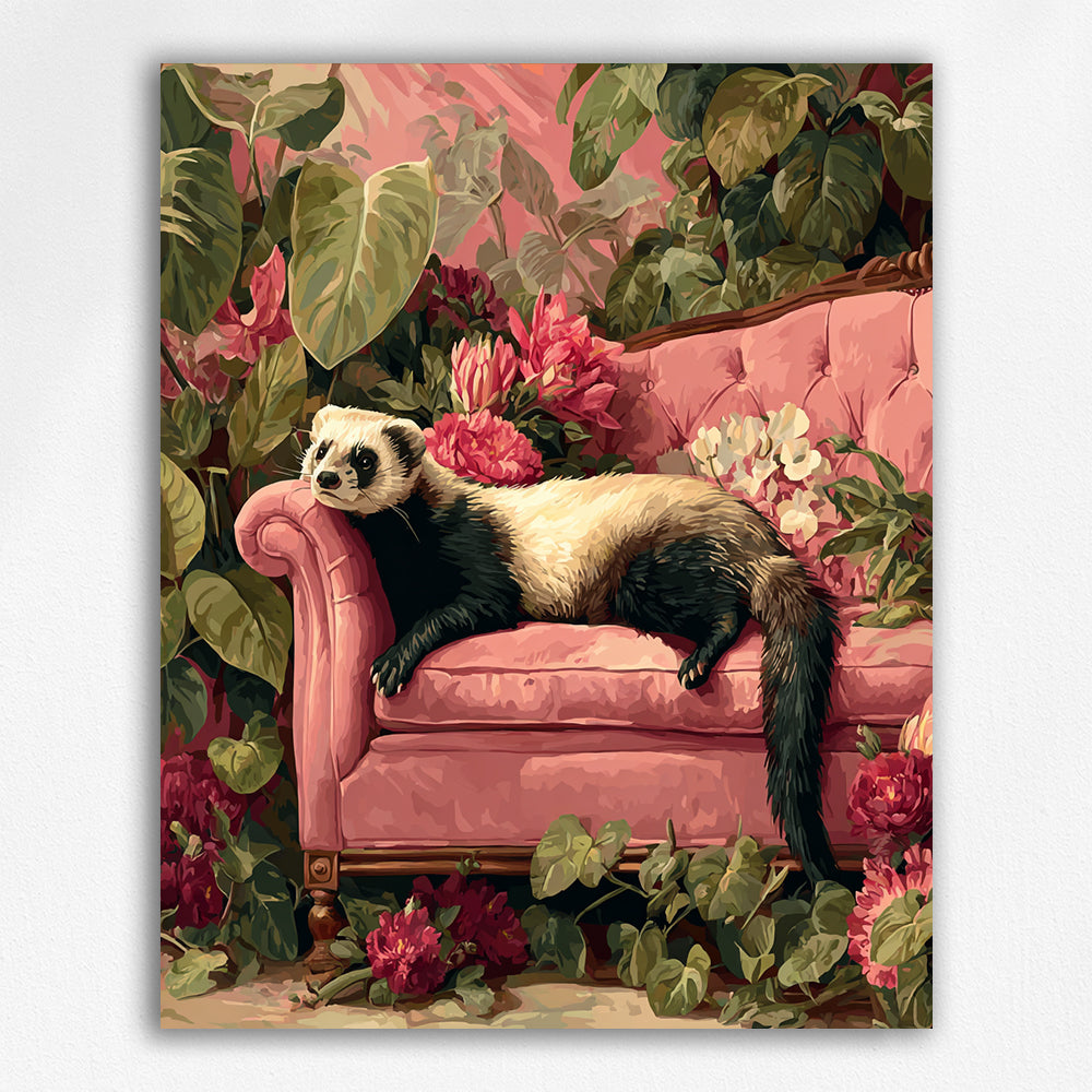 Ferret's Floral - Couch Reverie Paint by Numbers Kits | Paint by ...
