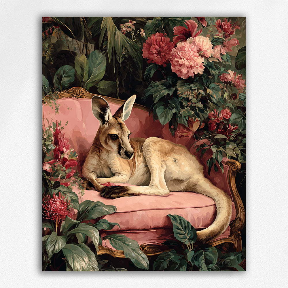 The Kangaroo in the Floral Boudoir - Couch Reverie Paint by Numbers ...