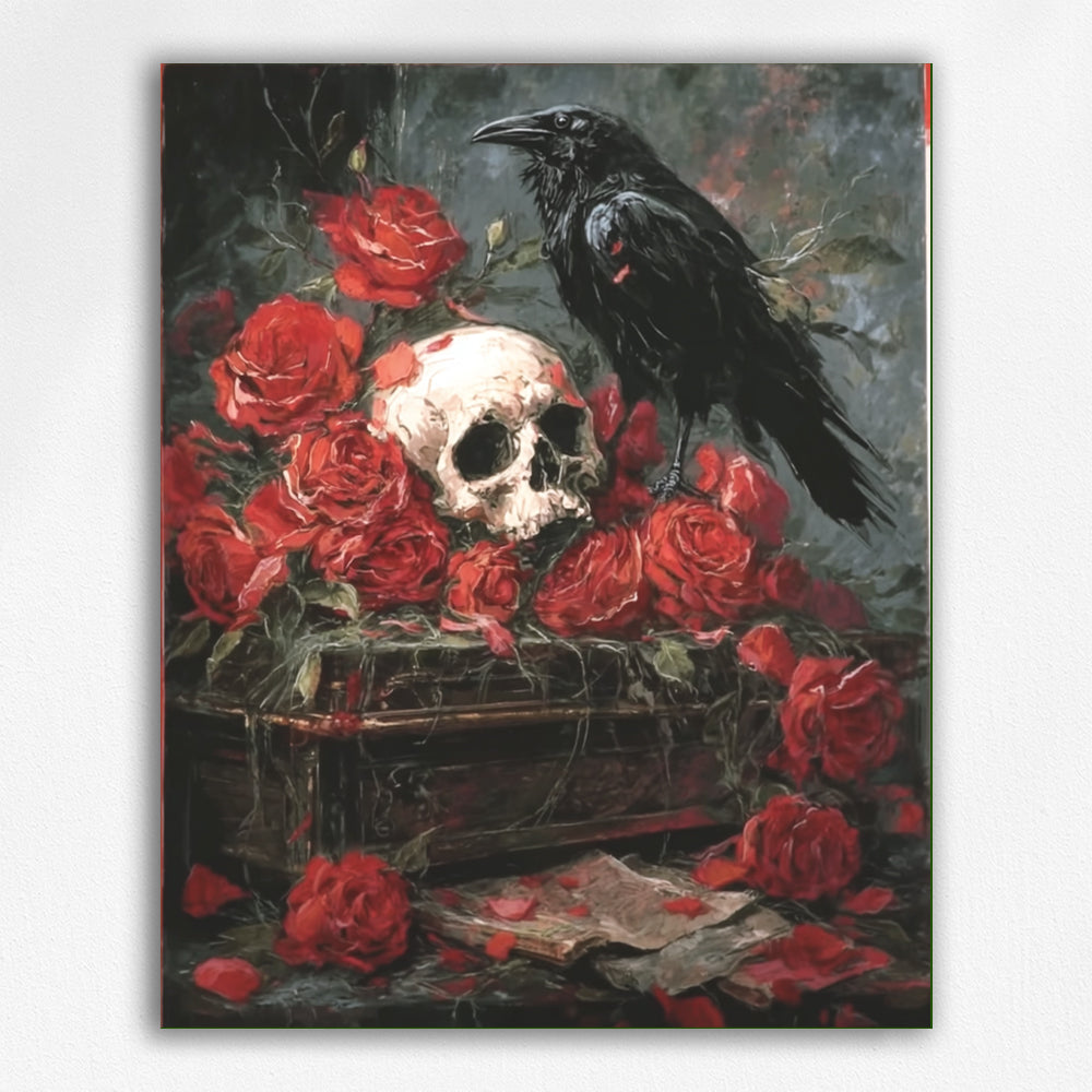 Raven on a Casket Paint by Numbers Kits | Paint by Numbers for Adults ...