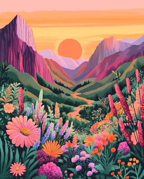 Valley Illuminated by Morning Light - Paint by Numbers Kit | Paint by ...